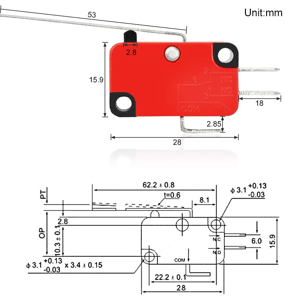 On/Off Long Lever Micro Limit Switch | Step 1 Dezigns
