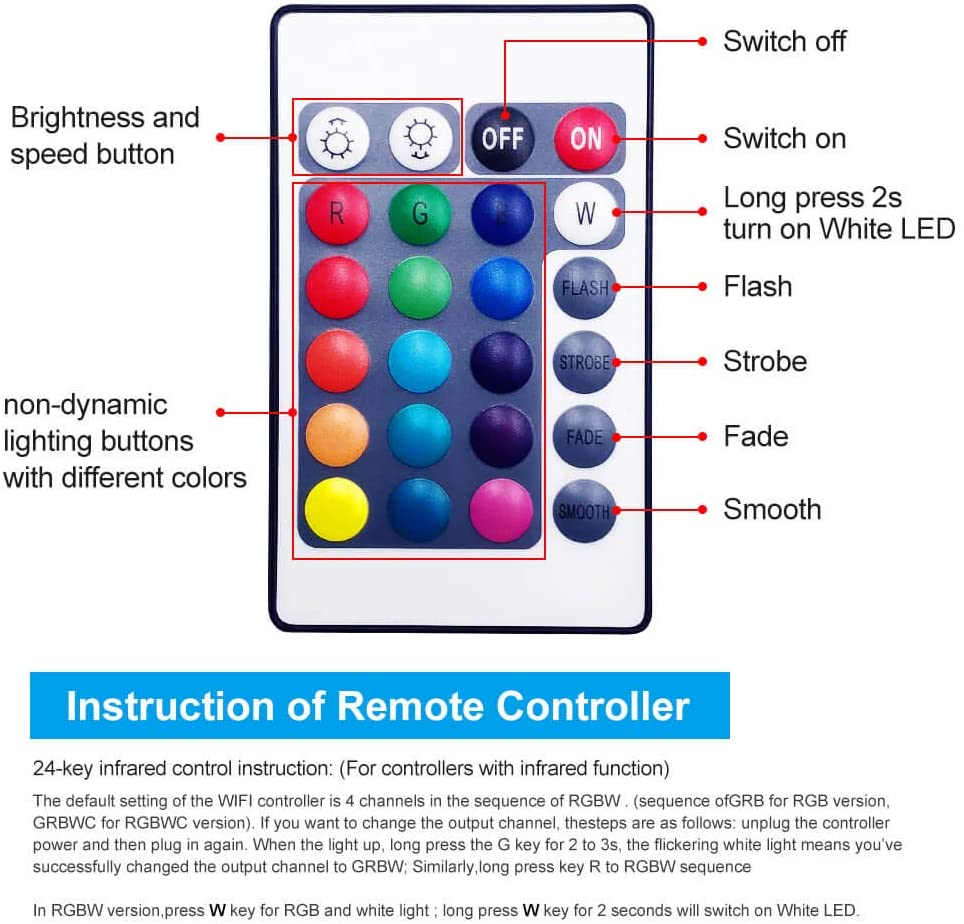 LED RGBW Wifi Controller with Remote | Step 1 Dezigns