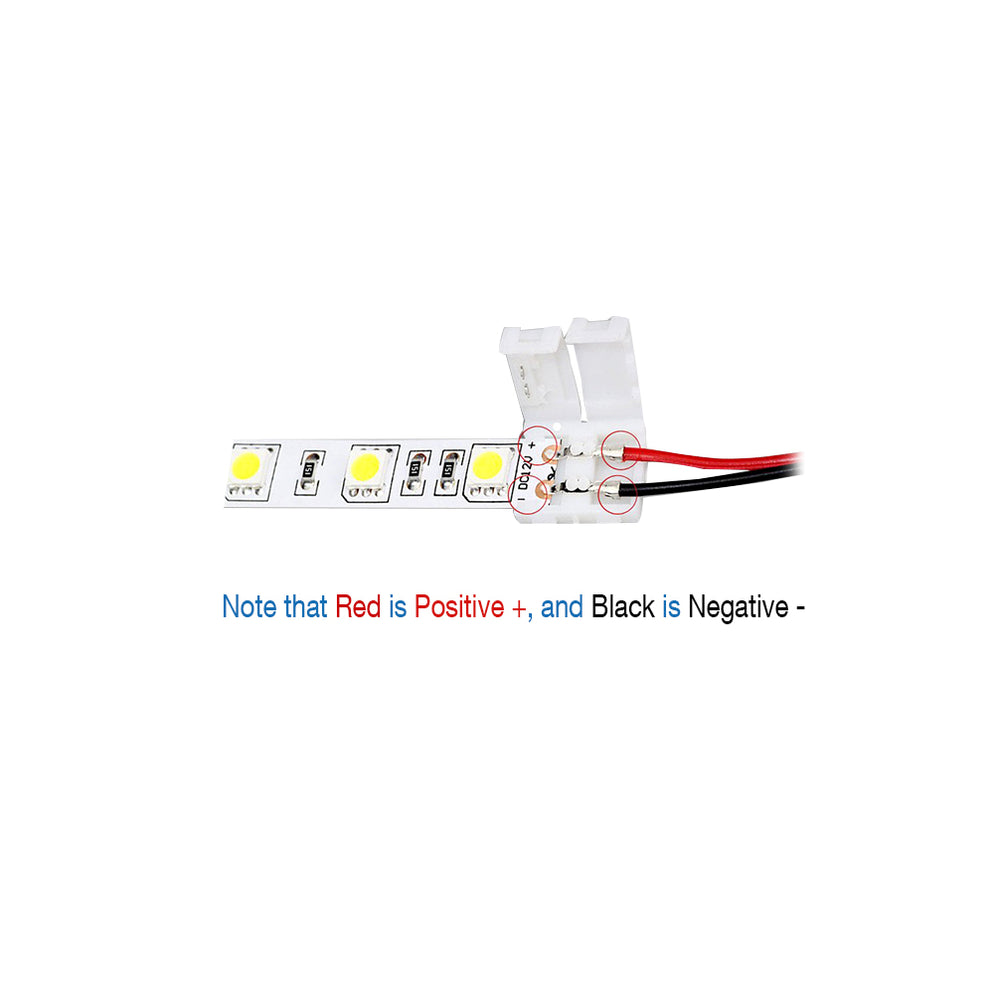 2-Pin Clip-On Connector LED Tape Power Feeds - 6 in | Step 1 Dezigns